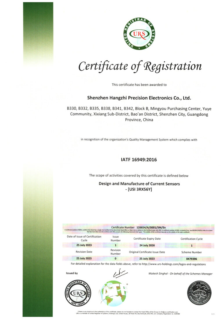 Certificates - Hangzhi Precision